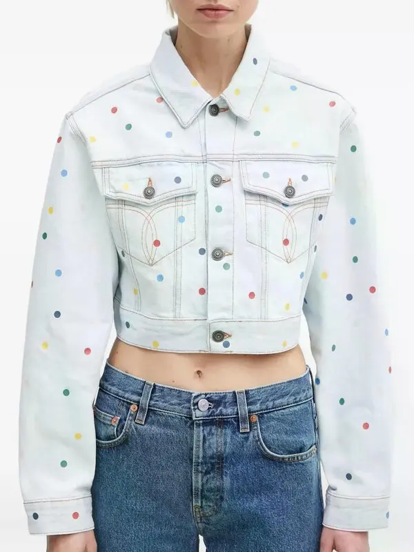 Fiorucci Polka-dot Denim Trucker Jacket