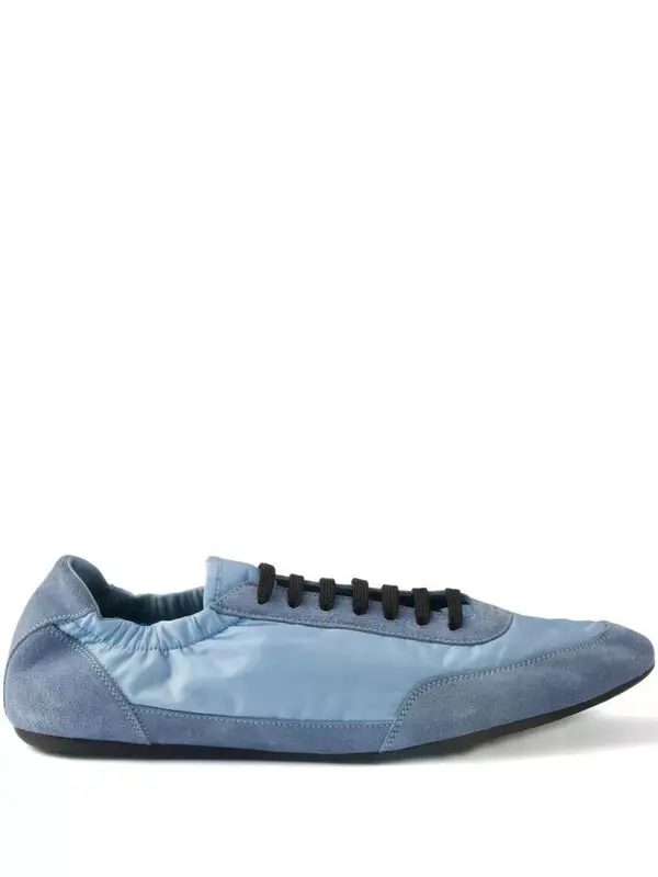 Prada Collapse Suede-trimmed Sneakers - Blue