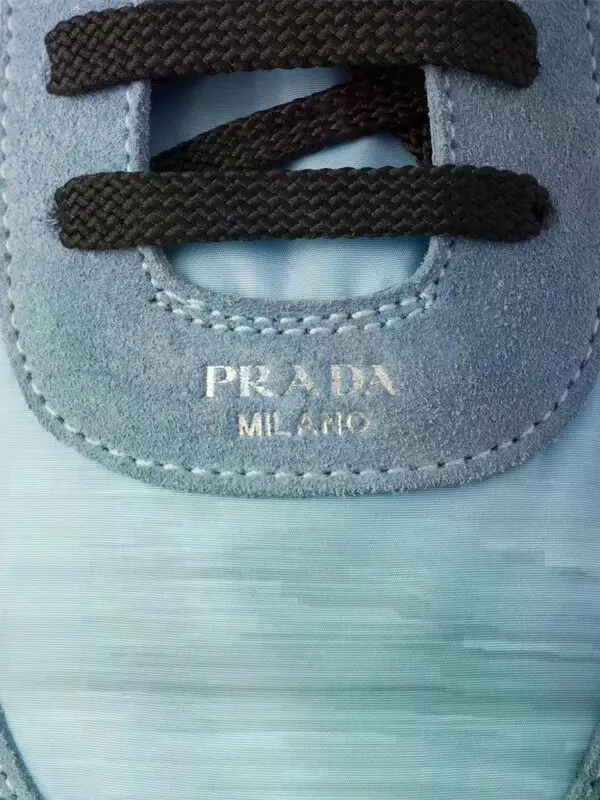 Prada Collapse Suede-trimmed Sneakers - Blue