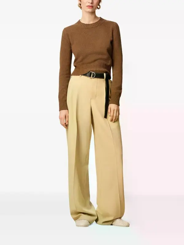 AMI Paris De Coeur Crew-neck Cashmere Sweater - Brown