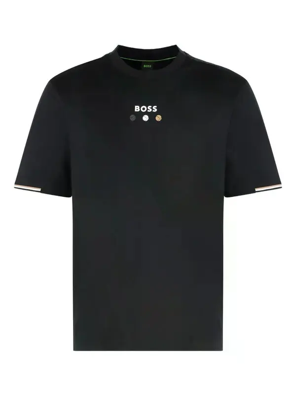 BOSS Logo-detail Cotton T-shirt - Black