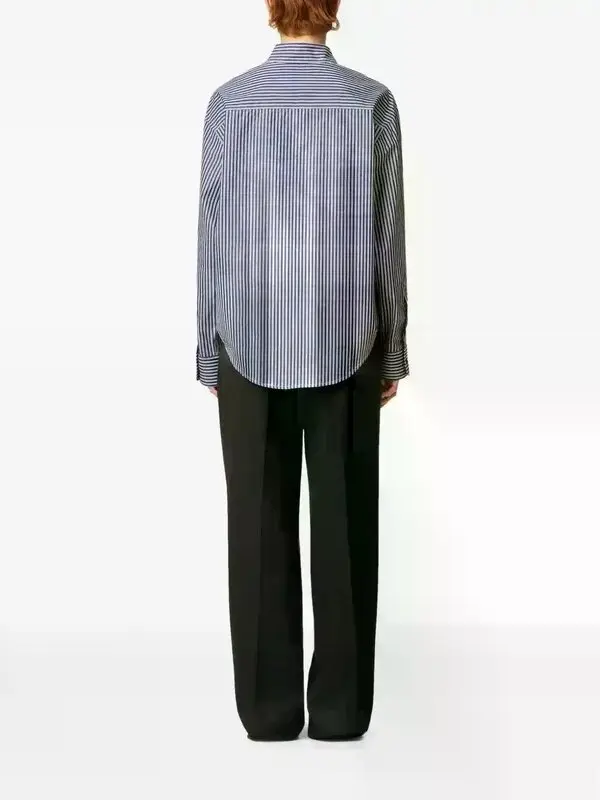 AMI Paris De Coeur Striped Shirt - Blue