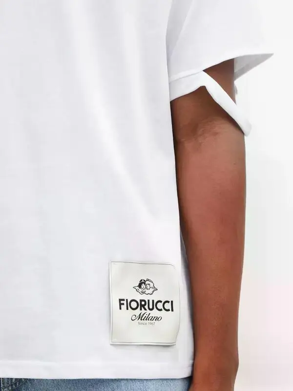 Fiorucci Logo-patch T-shirt With Distressed Hem