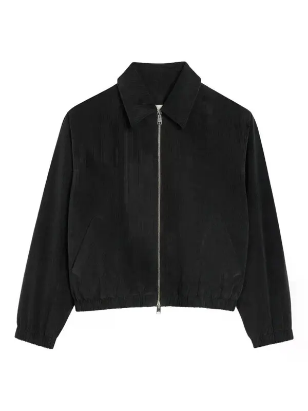 Ami Cotton Corduroy Padded Zipped Jacket - Grey