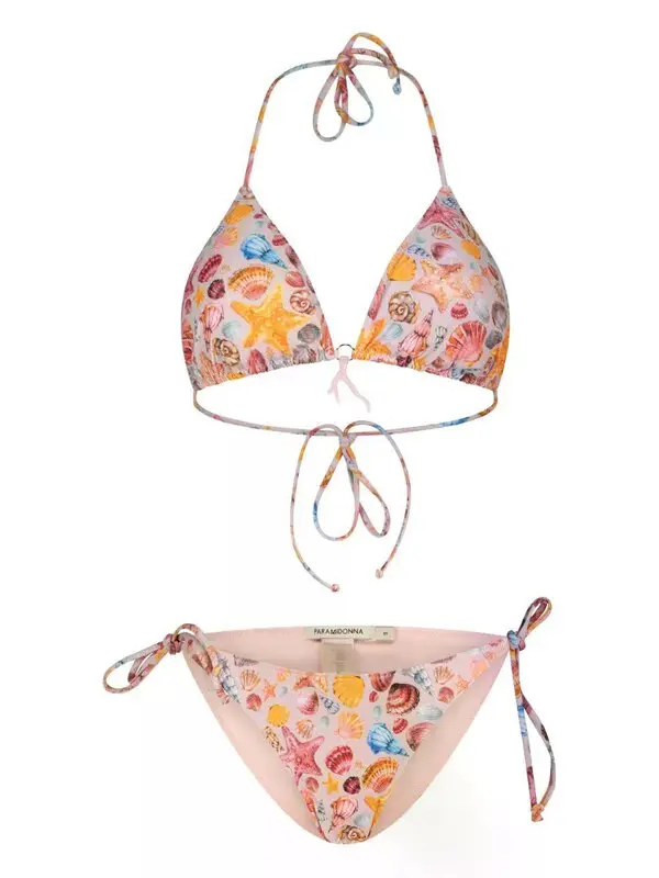 PARAMIDONNA Seashell Print Bikini Set - Pink