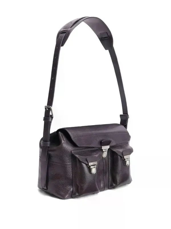 LEMAIRE Medium Gear Leather Shoulder Bag - Black