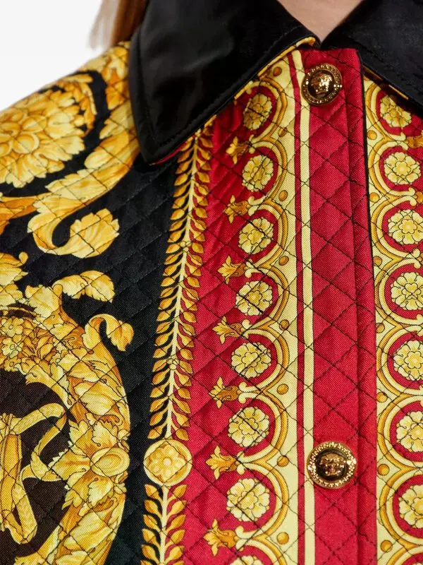 Versace Baroque-print Quilted Vest