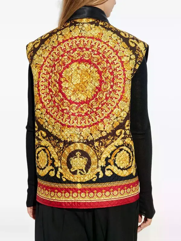 Versace Baroque-print Quilted Vest