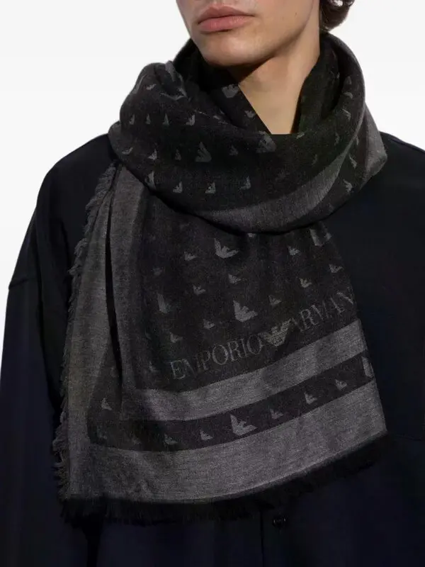 Emporio Armani Eagle-logo Fringed Scarf