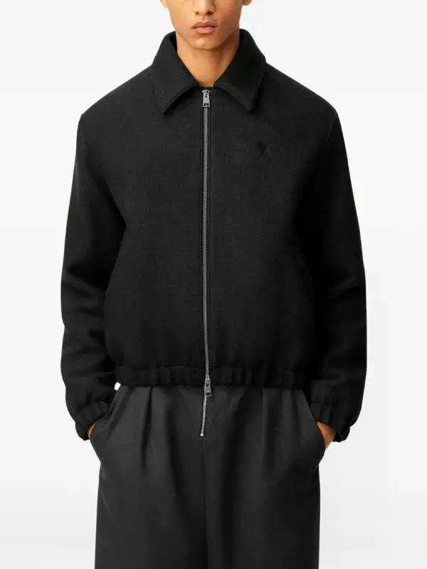 AMI Paris Cotton De Coeur Padded Zipped Jacket