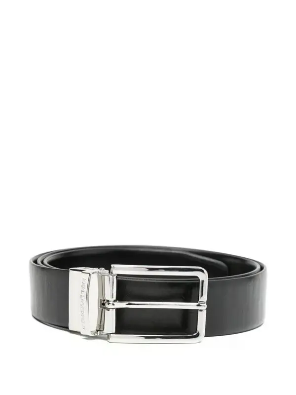Karl Lagerfeld Monogram Reversible Belt - Black