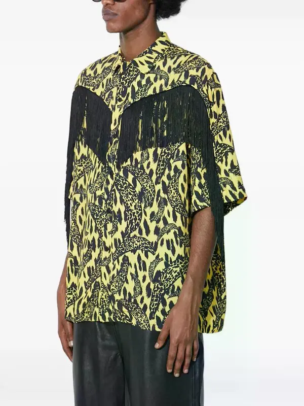 Fiorucci Leopard-print Fringe Shirt