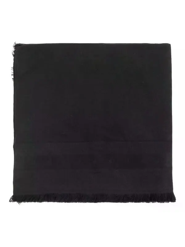 Emporio Armani Eagle-emblem Fringed Scarf - Black