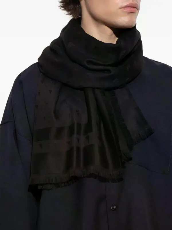 Emporio Armani Eagle-emblem Fringed Scarf