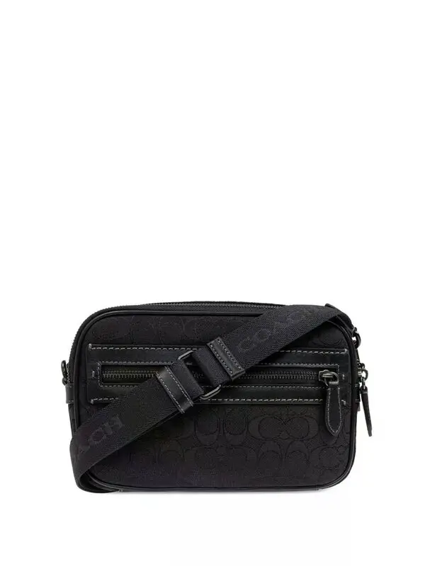 COACH Monogram Messenger Bag - Black