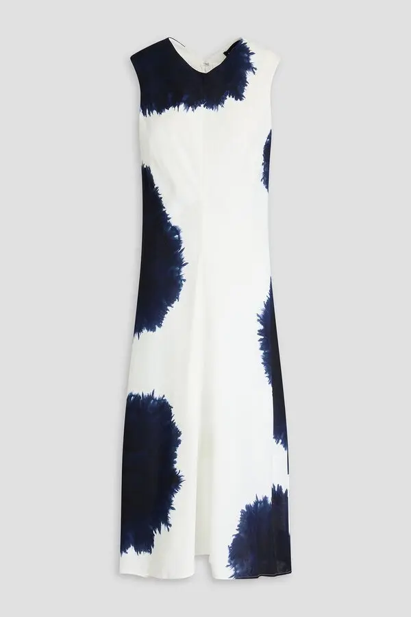 Proenza Schouler Printed Crepe Midi Dress - Ivory
