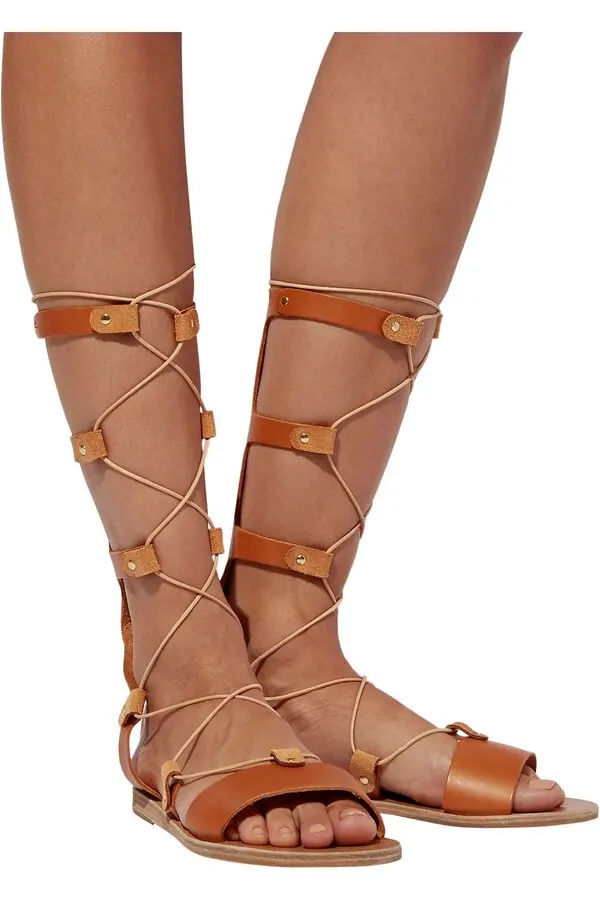 ANCIENT GREEK SANDALS Thebes Lace-up Leather Sandals