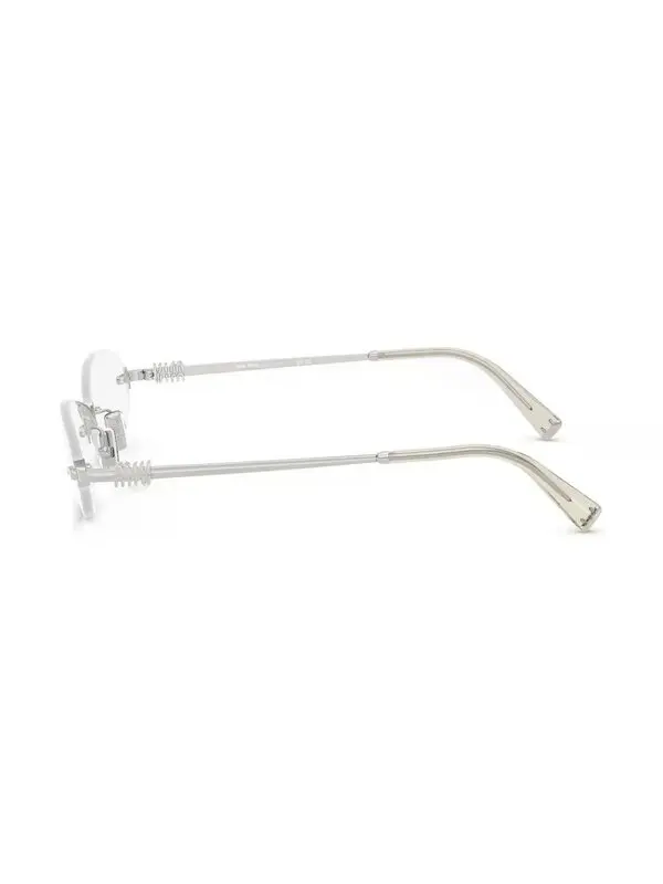 Miu Miu Logo-plaque Round-frame Glasses
