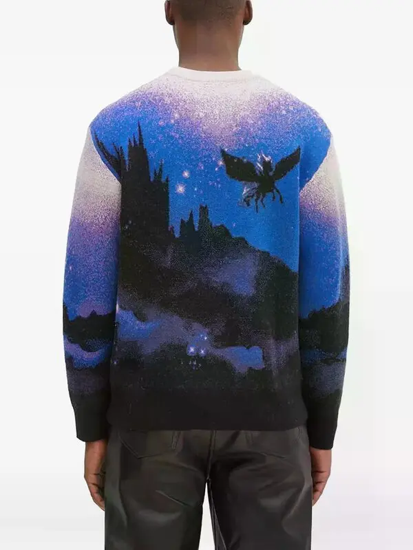 Aries Pegasus-print Crew-neck Sweater