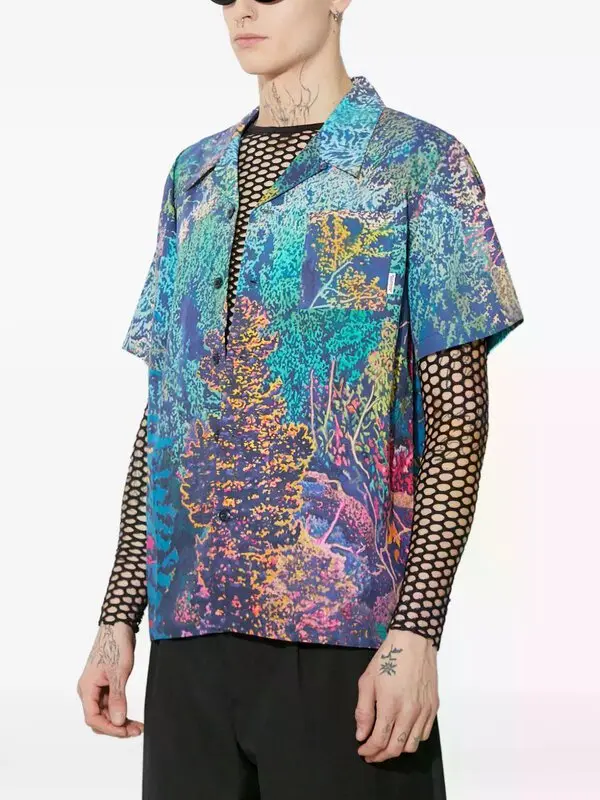 BILLIONAIRE BOYS CLUB Reef-print Short-sleeve Shirt
