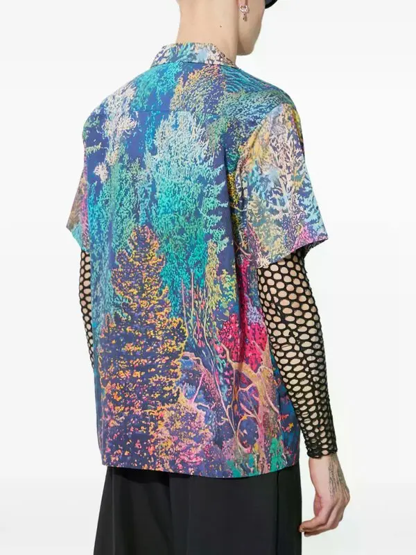 BILLIONAIRE BOYS CLUB Reef-print Short-sleeve Shirt