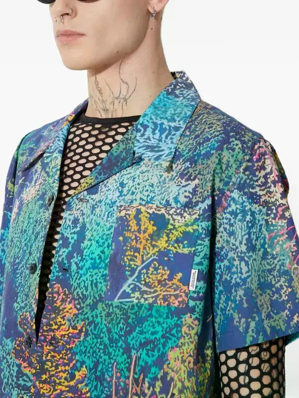 BILLIONAIRE BOYS CLUB Reef-print Short-sleeve Shirt