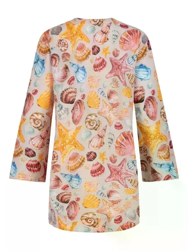 PARAMIDONNA Seashell-print Linen Dress