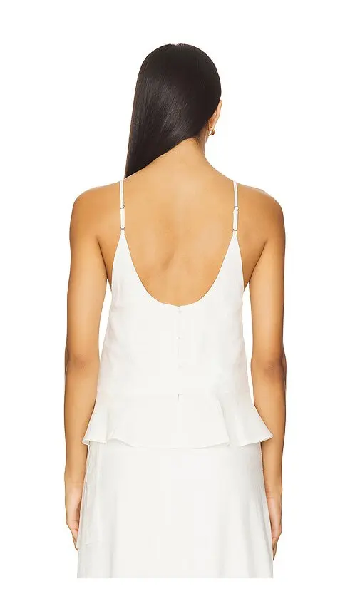 BOBI Lightweight Linen Blend Cropped Top With Adjustable Straps