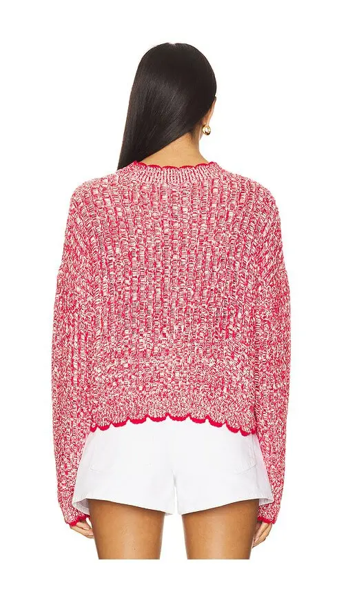 Autumn Cashmere Tipped Ladder Stitch Crew Top