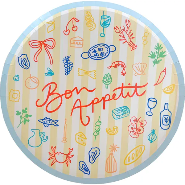 JOLLITY & CO Le Dinner Bon Appetit Dinner Plates - Assorted Pre-pack