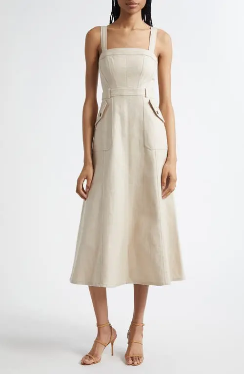 knee length dresses for ladies Everlane Long-Sleeve Utility Mini Dress in Trench Coat Khaki, Size XS, Cotton/Elastane main image 0