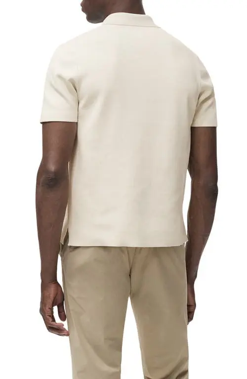Mango Coolmax® Fine Knit Quarter Zip Polo - Beige