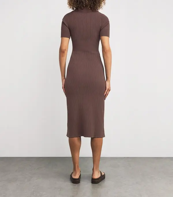 claudie pierlot brown dress Knitted Midi full_length_black red halter mini dress Color:ivory/pink ombre