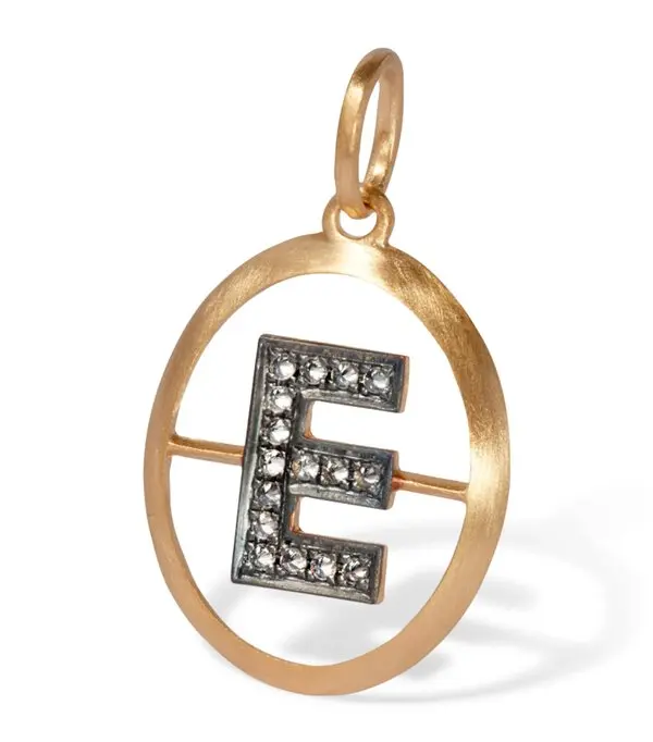 Annoushka Yellow And Diamond Initial E Pendant - Gold