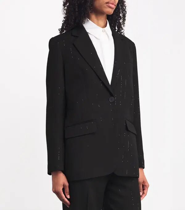 Sandro Sequin-stripe Opera Blazer - Black
