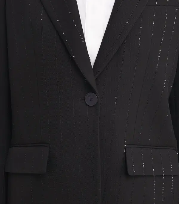 Sandro Sequin-stripe Opera Blazer - Black