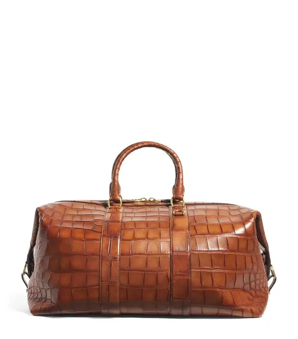 Ralph Lauren Purple Label Alligator Leather Duffle Bag - Brown