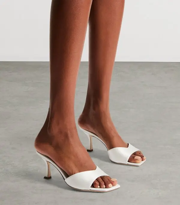 JIMMY CHOO Skye 70 Satin Mules - Ivory