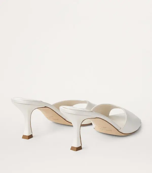 JIMMY CHOO Skye 70 Satin Mules - Ivory