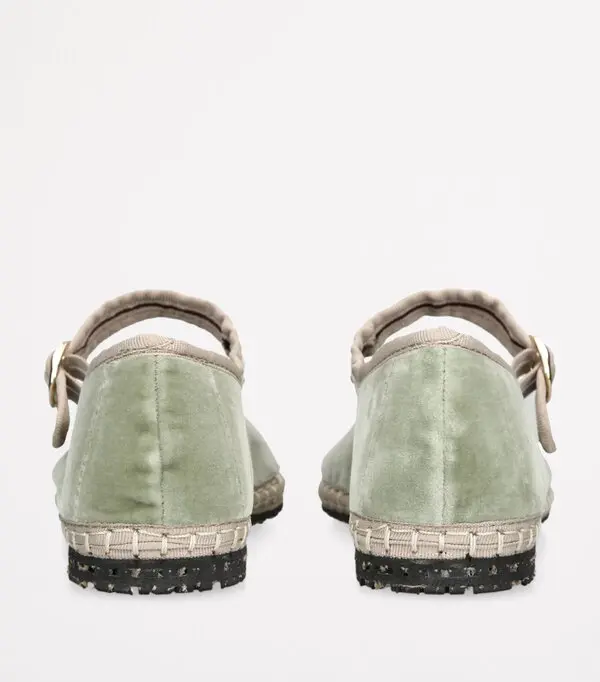 FLABELUS Velvet Uta Mary Janes - Green