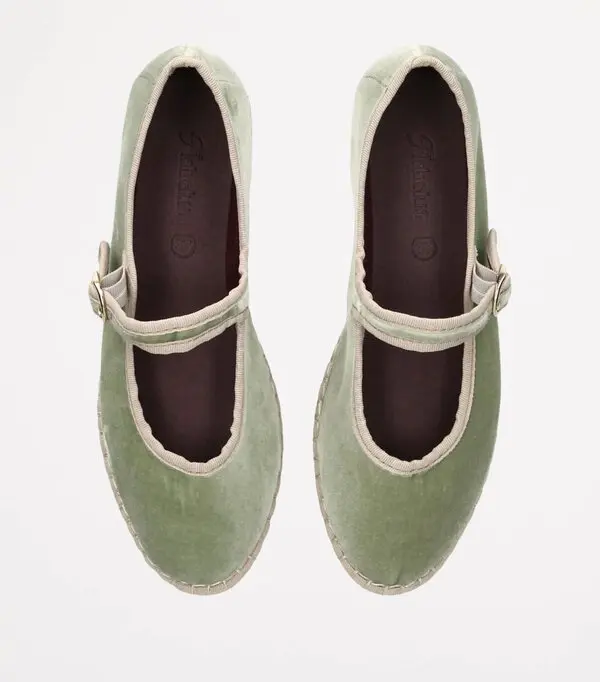 FLABELUS Velvet Uta Mary Janes - Green