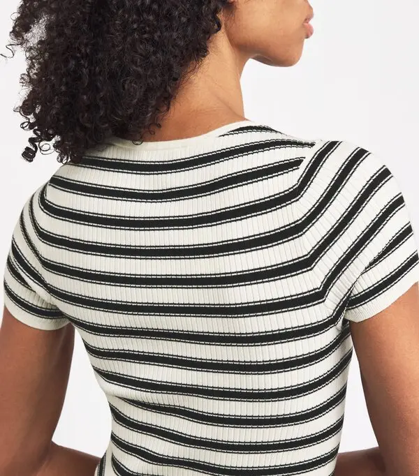 Claudie Pierlot Striped Rib-knit Top