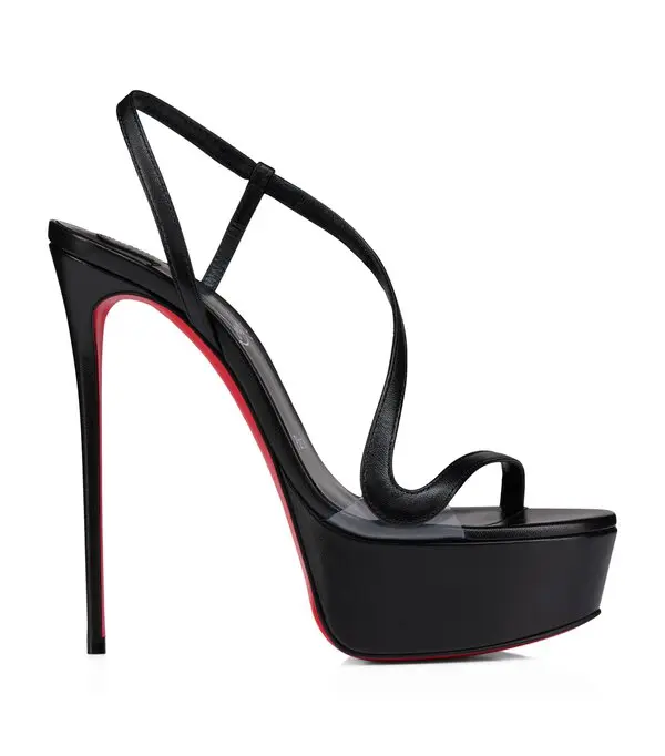 CHRISTIAN LOUBOUTIN Rosalie Alta 150 Leather Sandals - Black