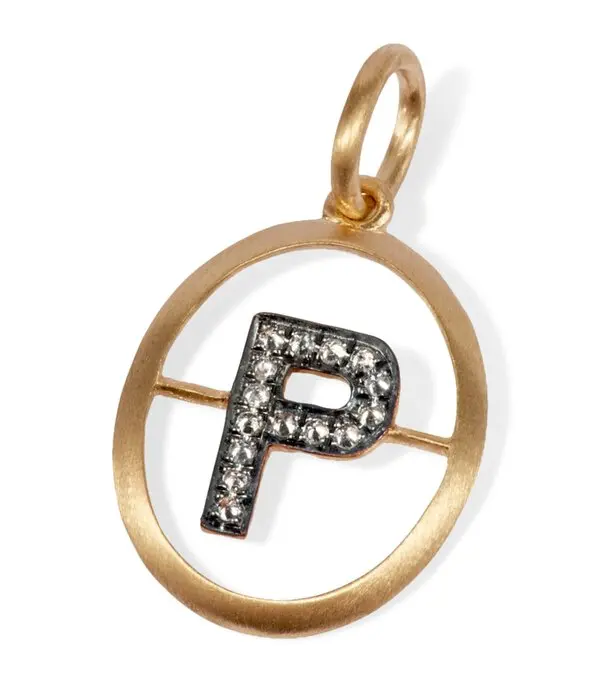 Annoushka Yellow And Diamond Initial P Pendant - Gold