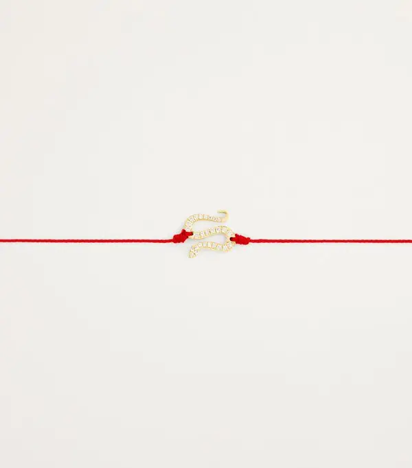 REDLINE String Bracelet With Diamond Snake