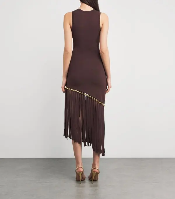 sandro brown dress SANDRO Rhinestone-Embellished Dress