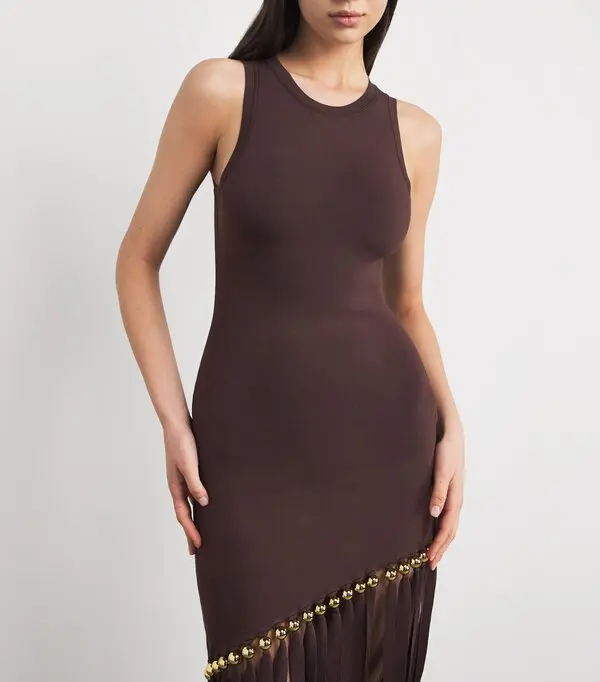 sandro brown dress Sandro Behati Lace collar maxi dress