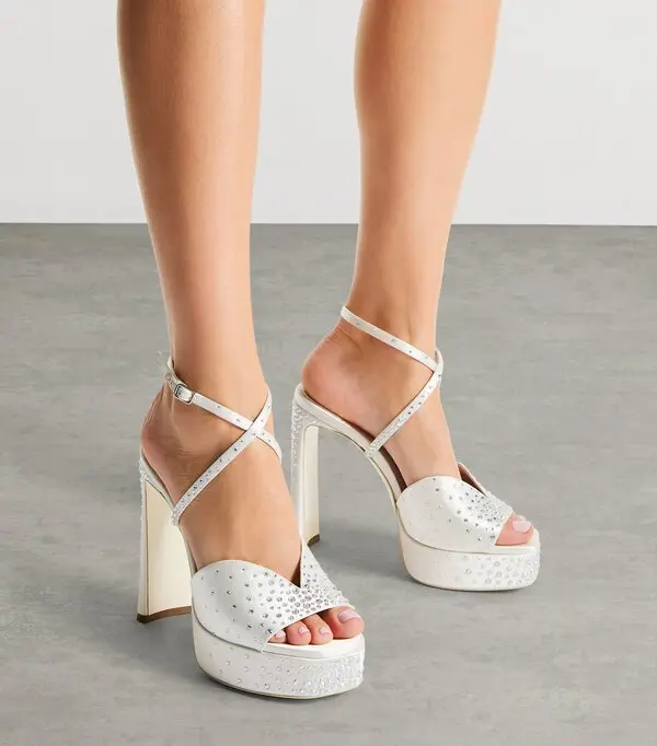 JIMMY CHOO Karli 125 Satin Platform Sandals