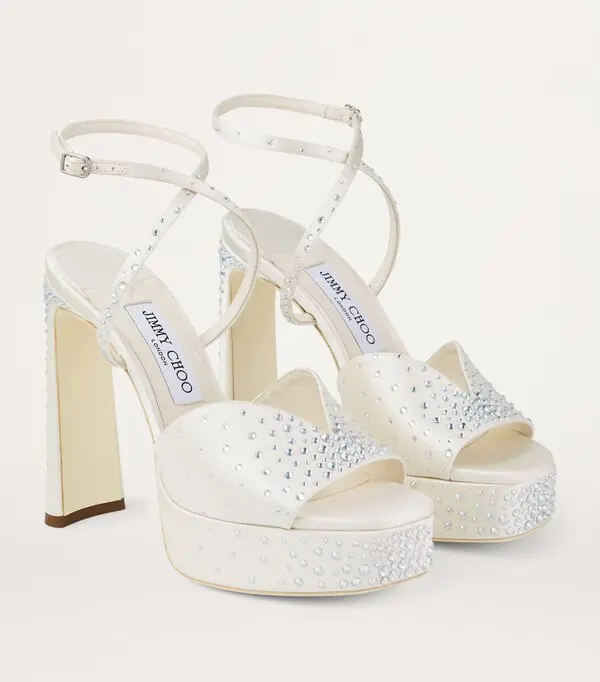 JIMMY CHOO Karli 125 Satin Platform Sandals