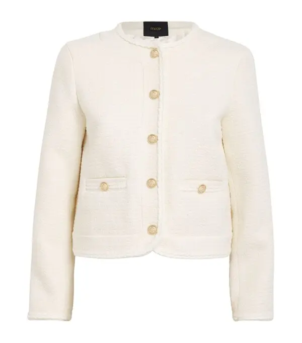 Maje Tweed Button-embellished Jacket
